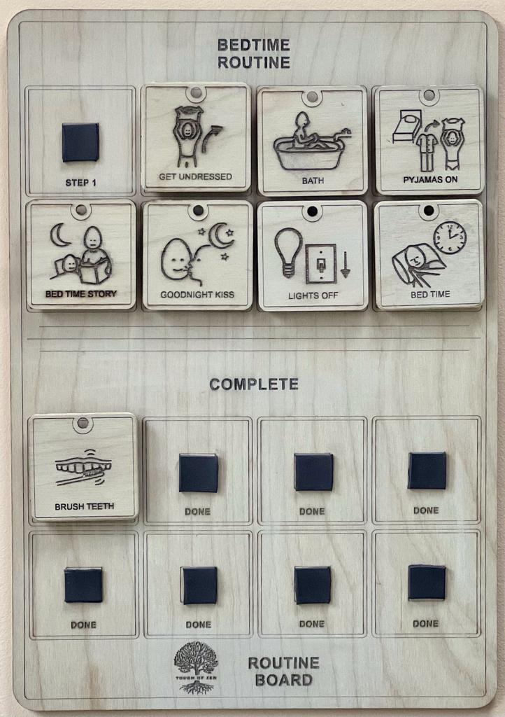 Bed Time Routine Board + 8 SVC Cards (Bundle) - Touch of Zen Communication